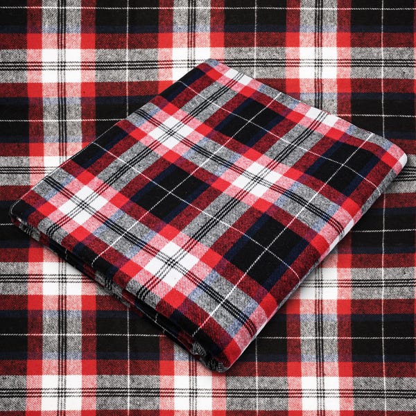 Black and White Plaid Fabric - Etsy