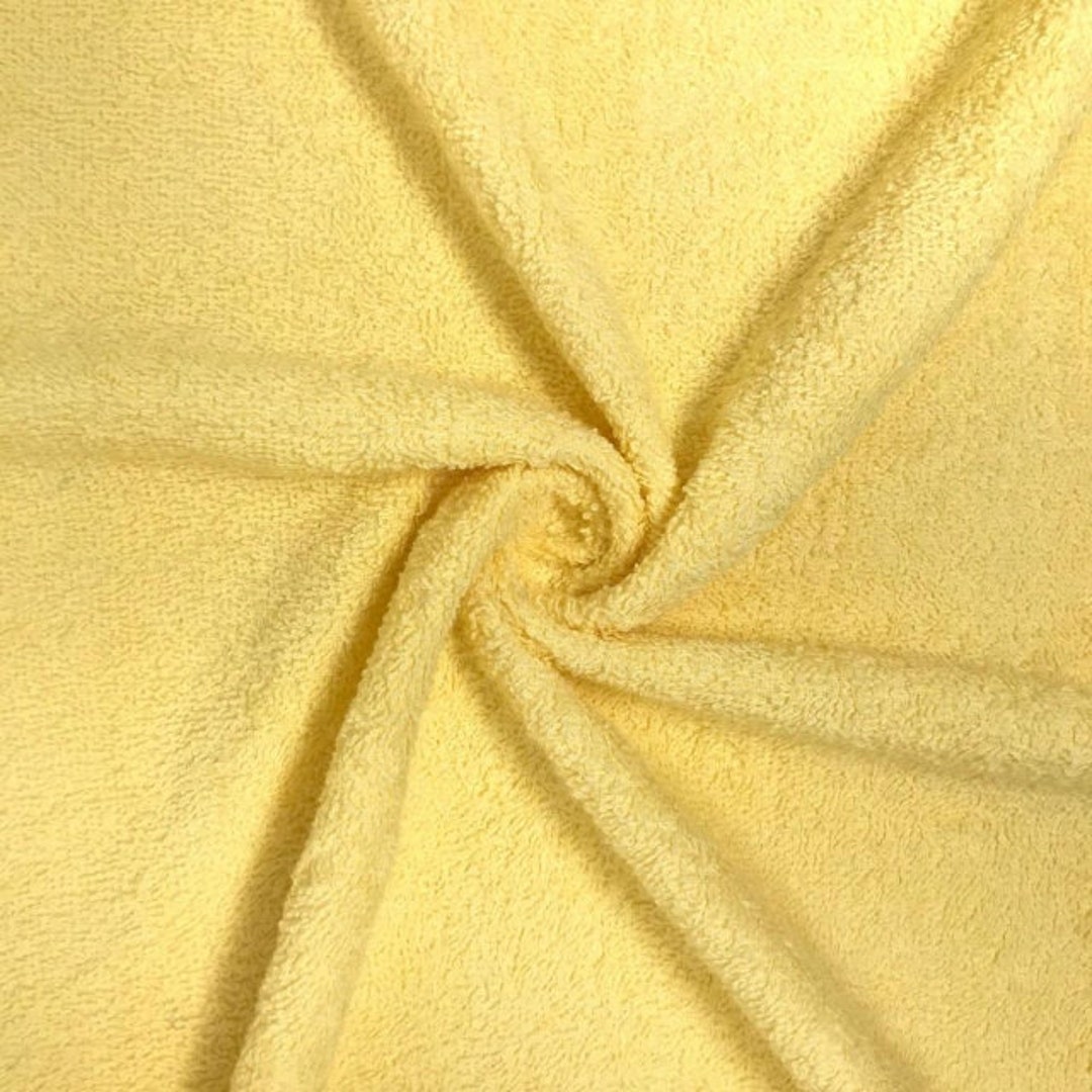 Butter Yellow Terry Cloth Fabric 100% Cotton Sold by the Yard and Bolt ...