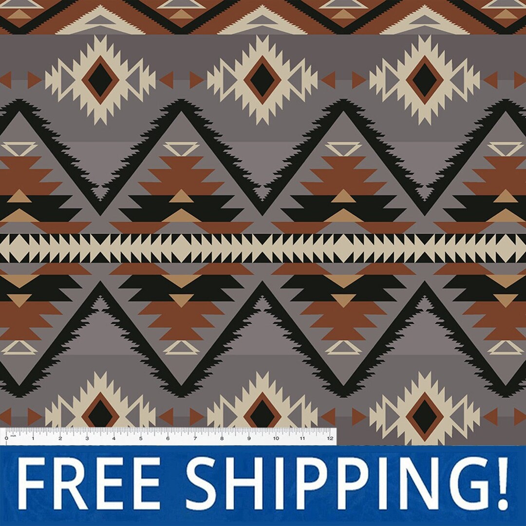 Black Raymi Native American Fleece Fabric Sold By The Yard And Bolt Ideal