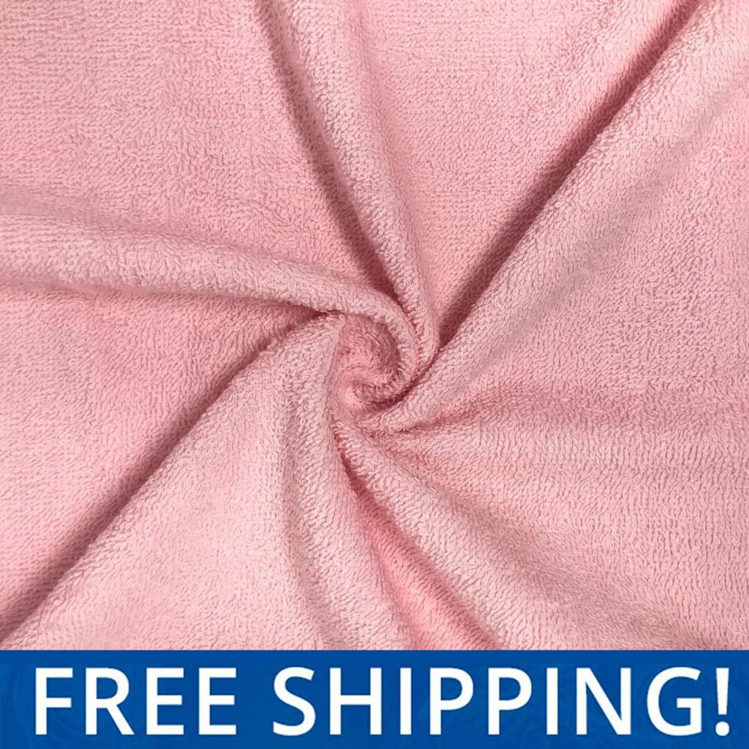 Pink Terry Cloth Fabric - 100% Cotton - Sold by the Yard and Bolt ...