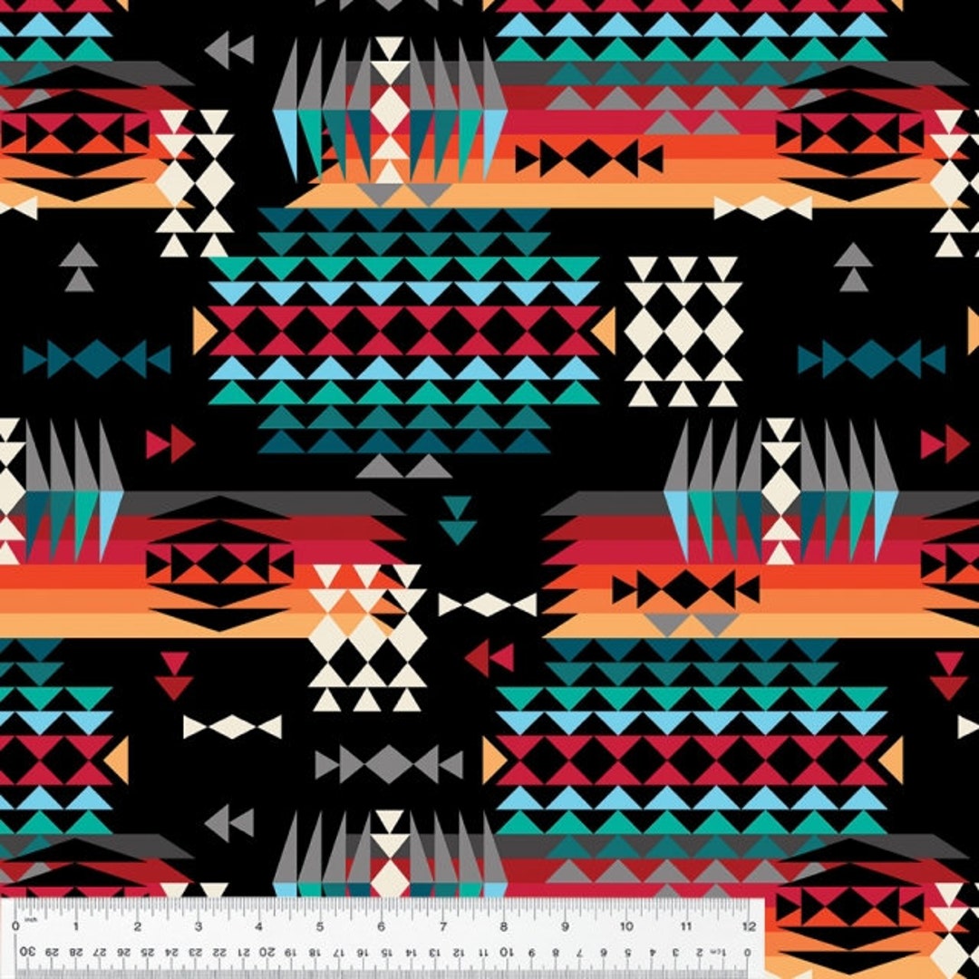 Black Mountain Native American Fleece Fabric - 60" Wide - 100% ...
