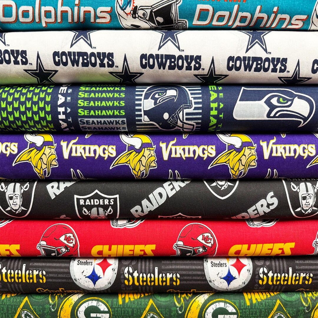 NFL Cotton Fabric - Pick Your Team! - 58" Wide - 100% Cotton - Sold by ...