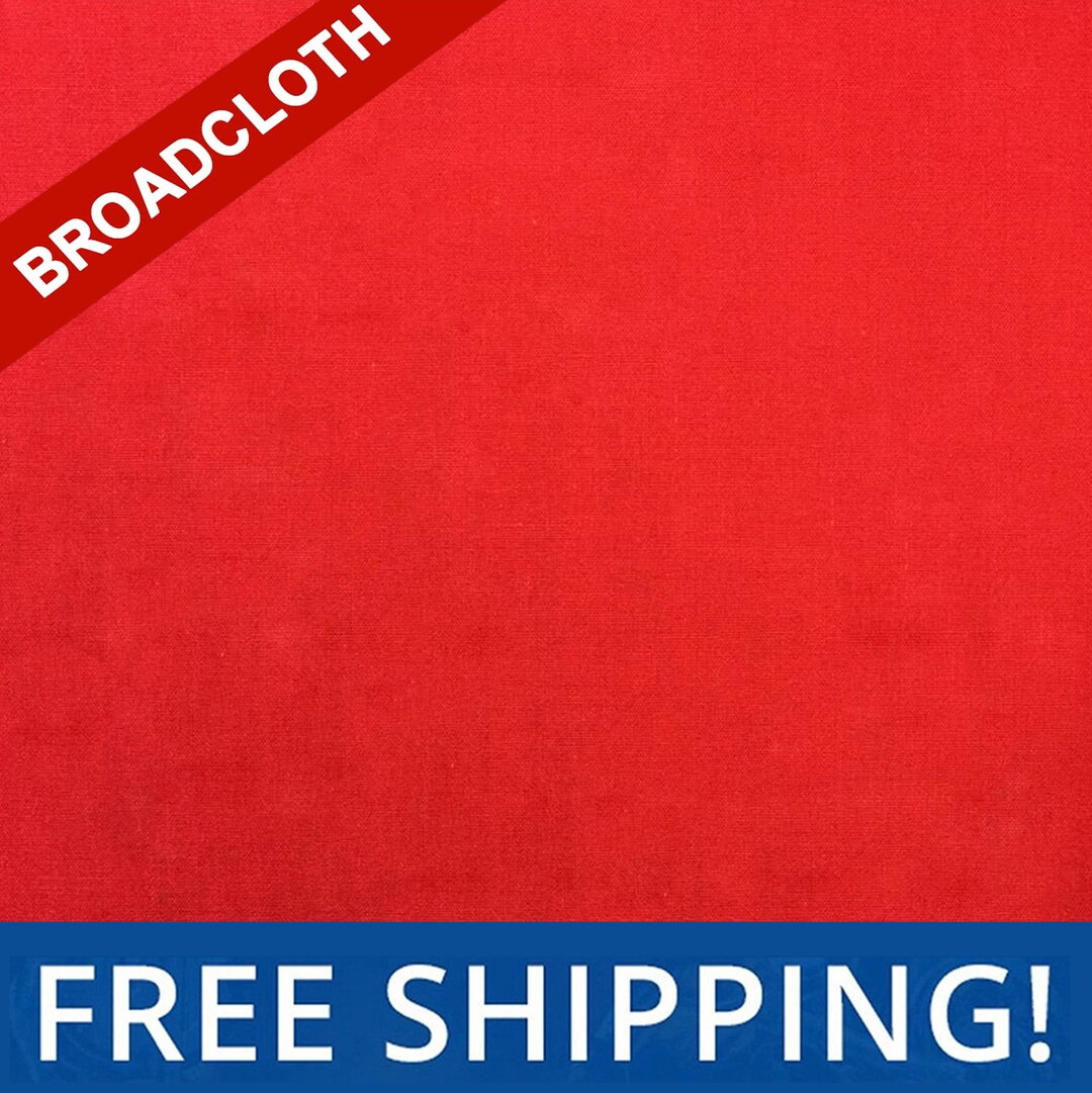 Red Broadcloth Fabric - Sold by the Yard & Bolt - Variety of Colors ...
