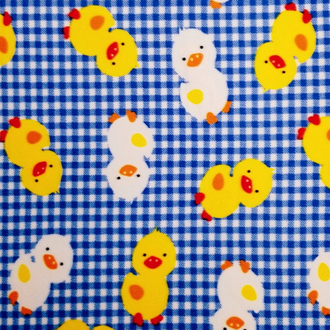 Gingham Chicks Print Fleece Fabric Sold by the Yard & Bolt Ideal for ...