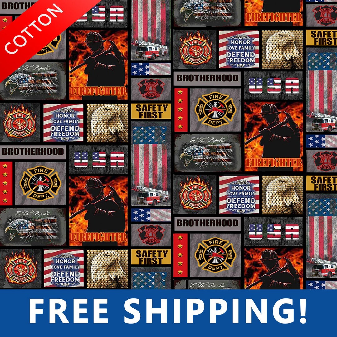 Fire Department Cotton Fabric - Sold by the Yard and Bolt - Buy More ...