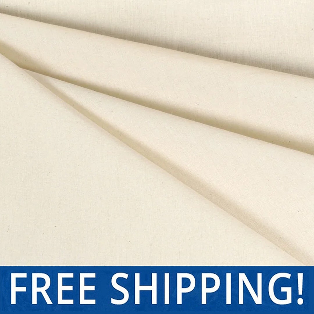 100% Cotton Natural Muslin Fabric Unbleached 60 Wide Sold by the Yard ...