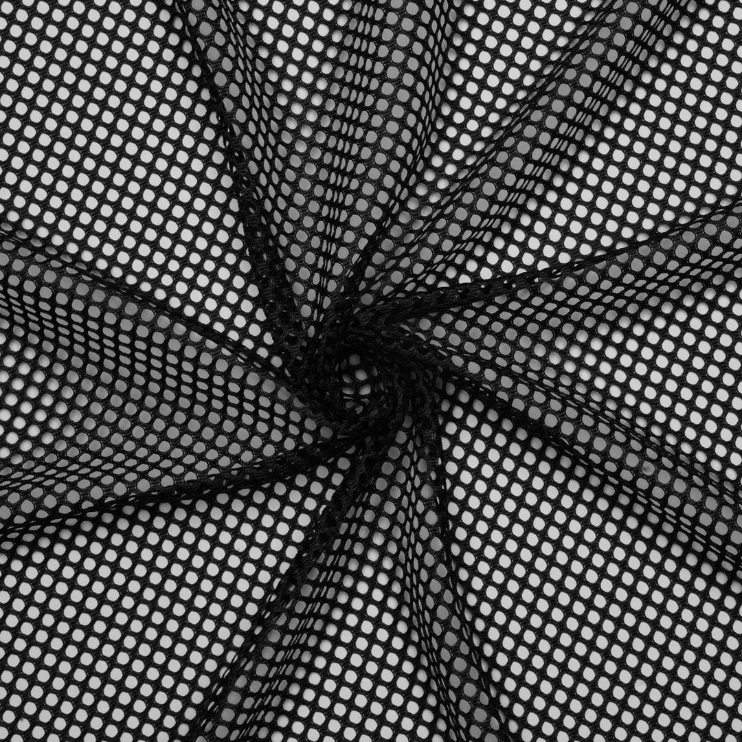 Black King Mesh Jersey Fabric - 60" Wide - Large Holes - Sold by the ...