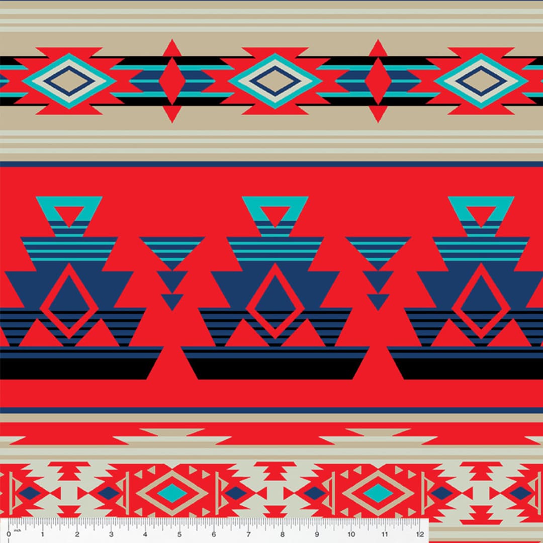 Red Heirloom Native American Fleece Fabric - Sold by the Yard & Bolt ...