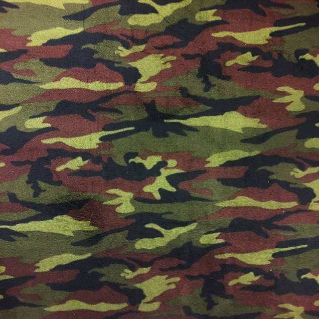 Army Green Camouflage Camo Fleece Fabric - Sold by the Yard & Bolt ...