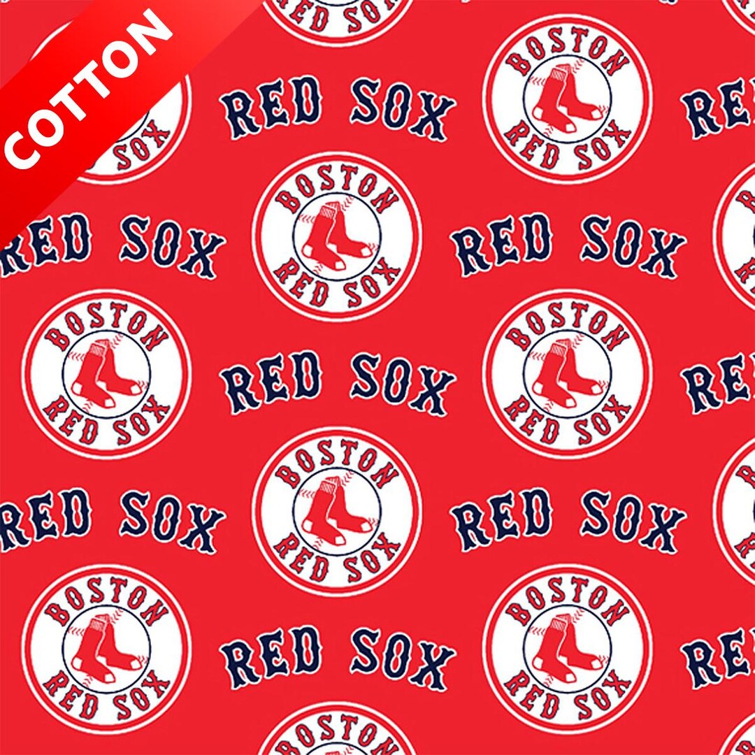 Boston Red Sox MLB Cotton Fabric - 58" Wide - 100% Cotton - Sold by the ...