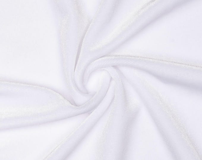 Princess WHITE Polyester Spandex Stretch Velvet Fabric by the Yard for ...