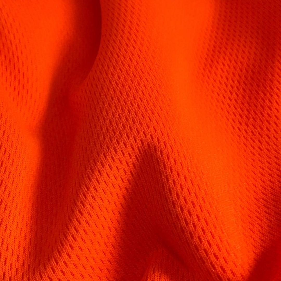 Neon Orange Dimple Mesh Jersey Fabric - Ideal for Athletic Jersey ...