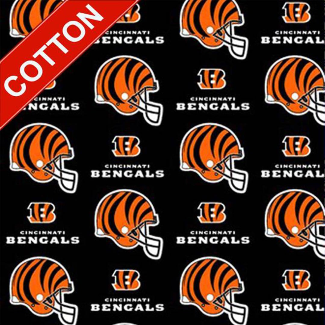 Cincinnati Bengals NFL Cotton Fabric - 58" Wide - 100% Cotton - Sold by ...