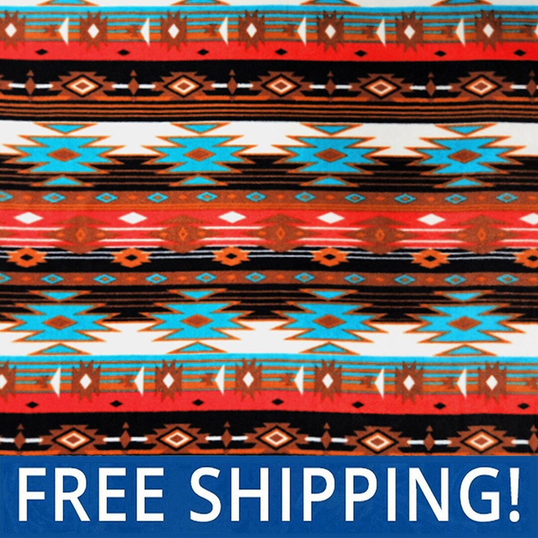 Brown Rudy Native American Fleece Fabric Sold by the Yard & Bolt Ideal ...