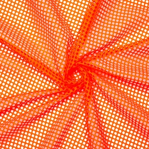 Neon Orange King Mesh Jersey Fabric - 60" Wide - Large Holes - Sold by ...