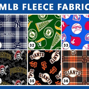 MLB Fleece Fabric Multiple Teams Sold by the Yard & Bolt Ideal for ...