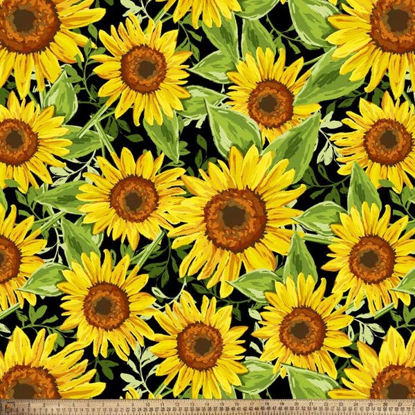 Sunflower Fabric - Etsy