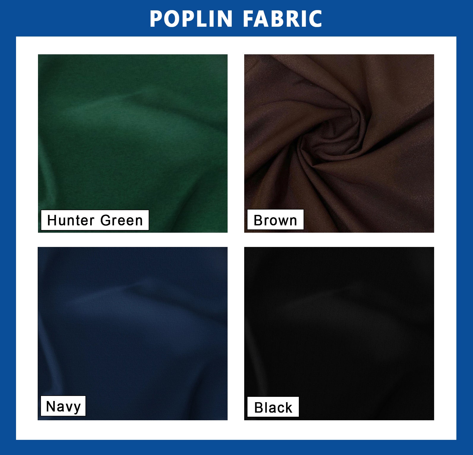Polyester Poplin Fabric - Sold by the Yard and Bolt - Variety of Colors ...