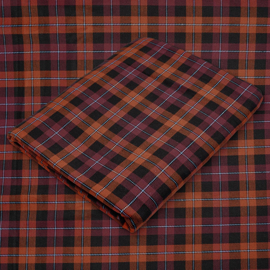 Rust Plaid Flannel Fabric by the Yard | 60" Wide - Etsy