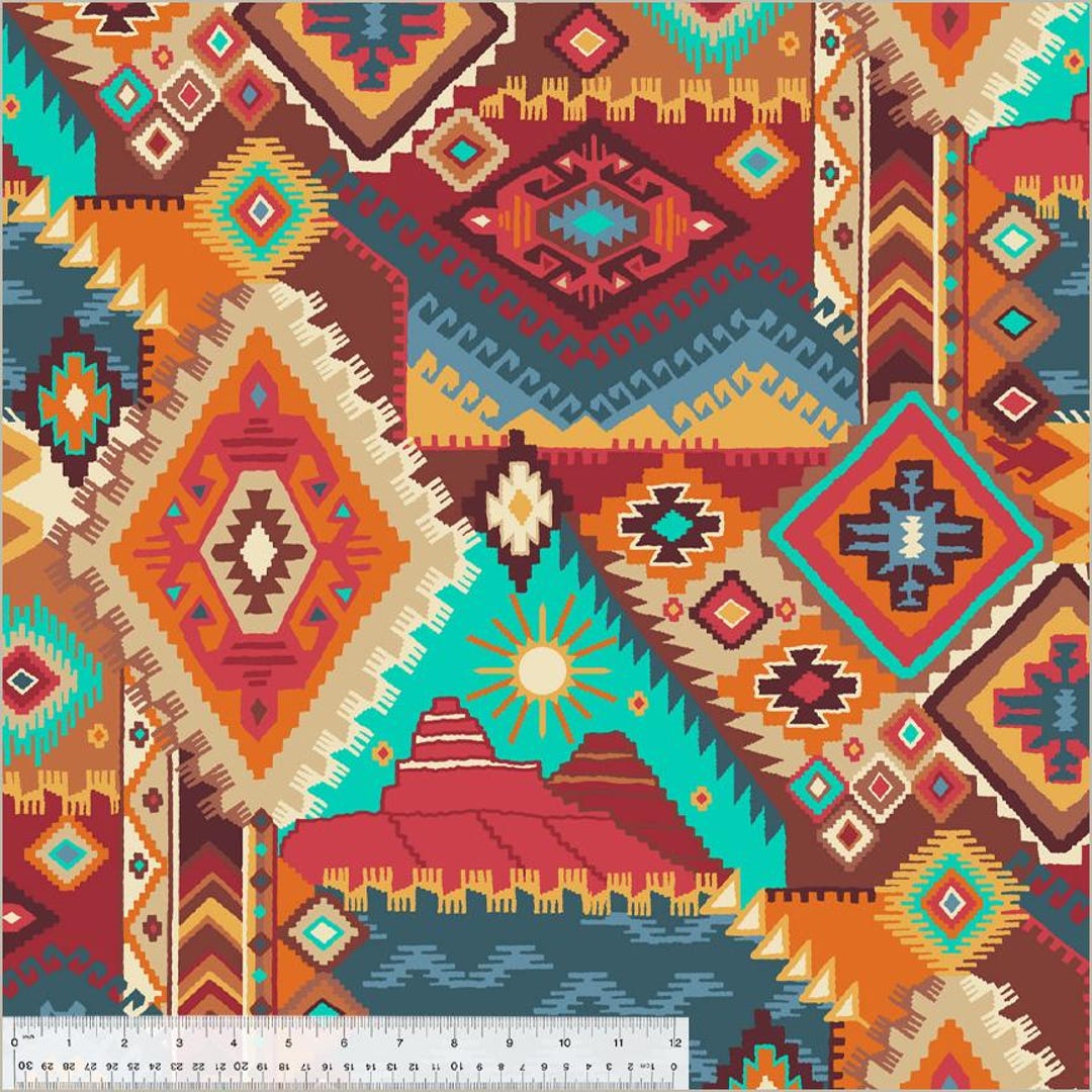 Frontier Native American Fleece Fabric - Sold by the Yard & Bolt ...