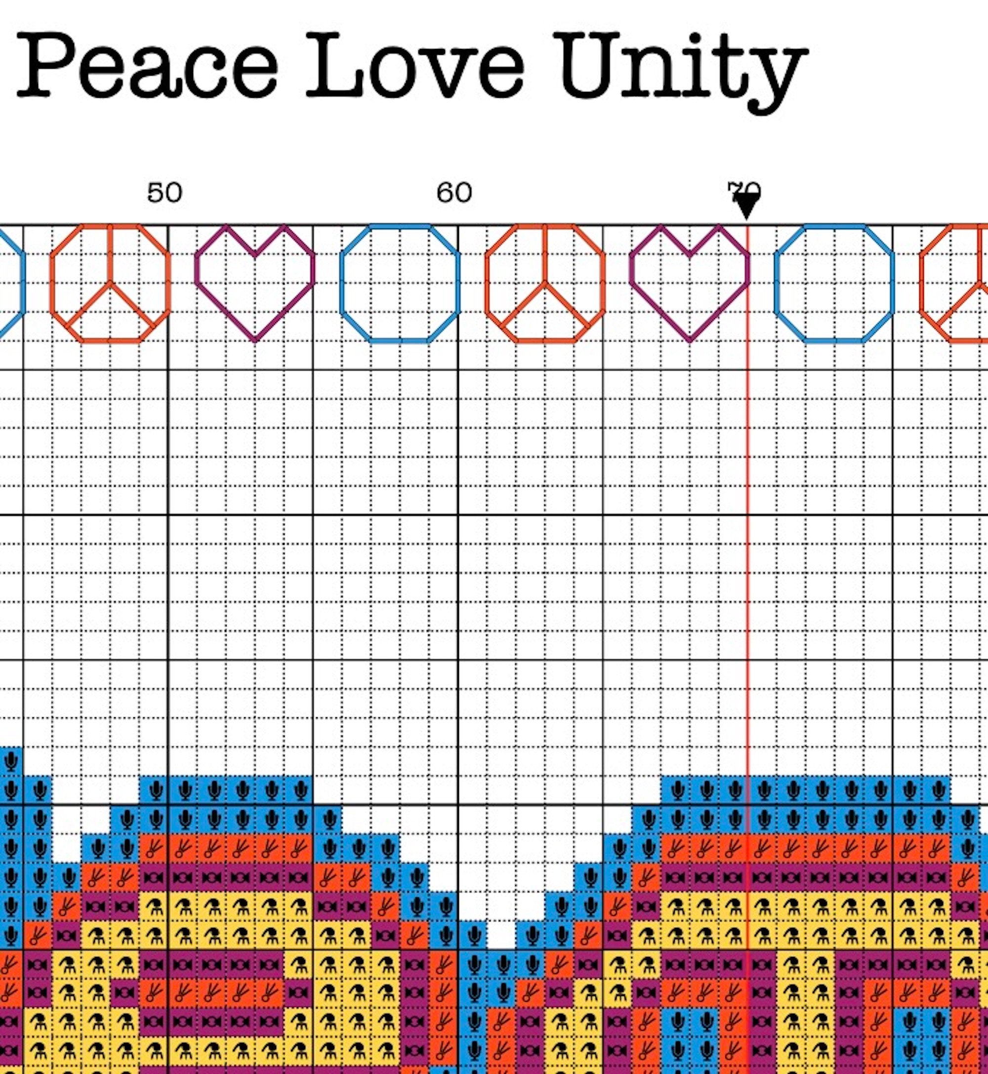 Peace Love Unity / digital cross-stitch pattern / instant | Etsy