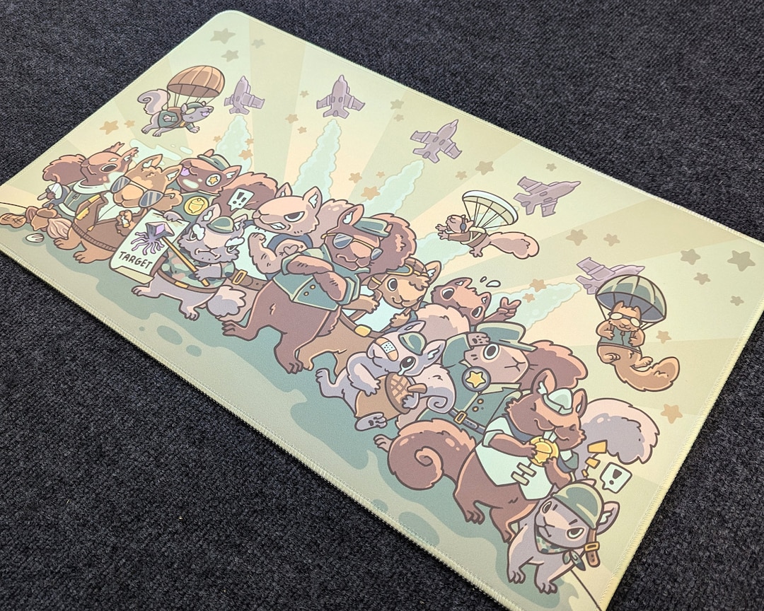 The "squirrel Squadron 15" Playmat // Deskmat and Mousepad ...