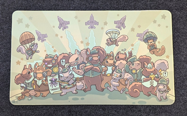 The "squirrel Squadron 15" Playmat // Deskmat and Mousepad ...