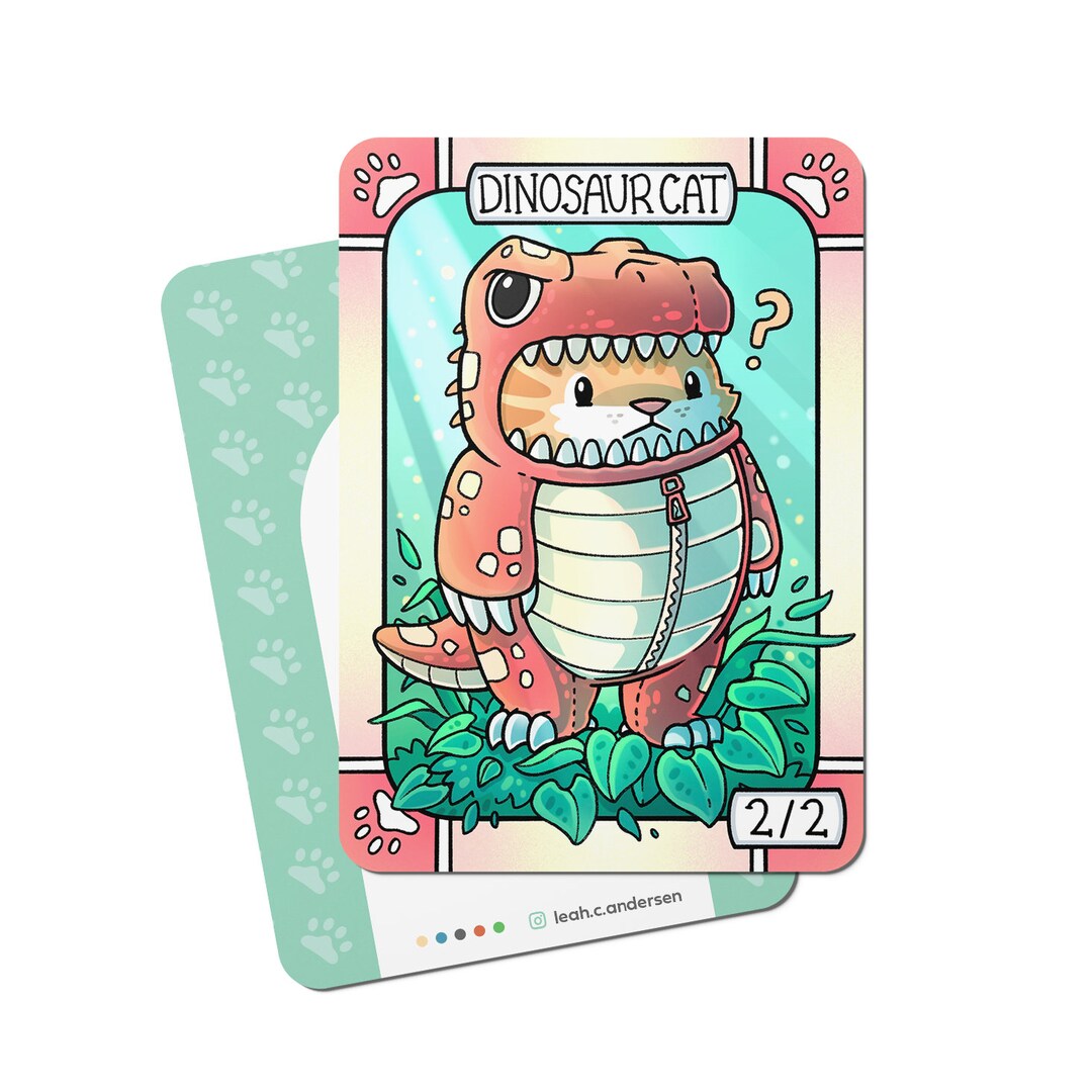 5 Dinosaur Cat Tokens for Magic the Gathering - Etsy