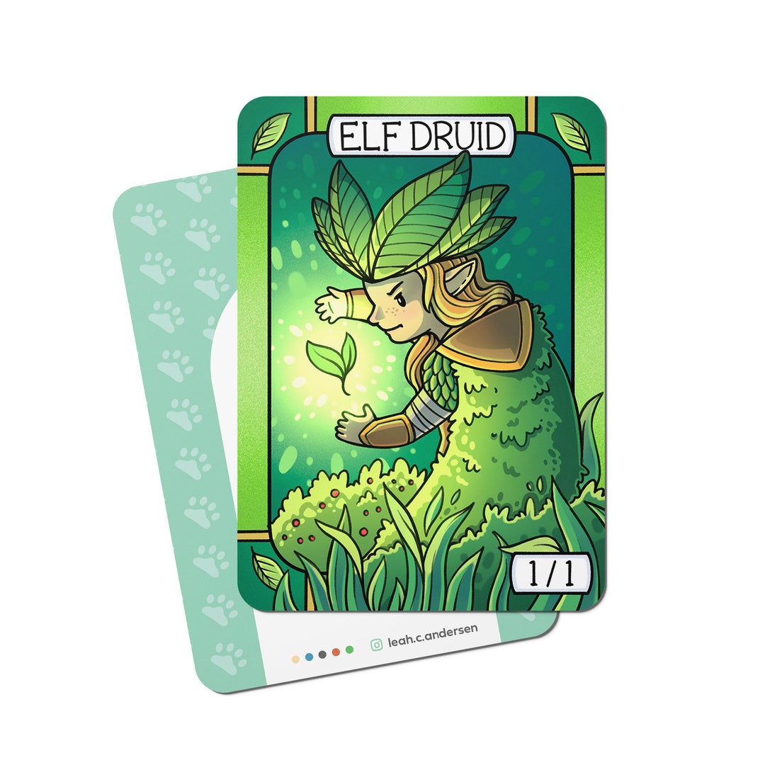 5 Elf Druid Tokens for Magic the Gathering - Etsy