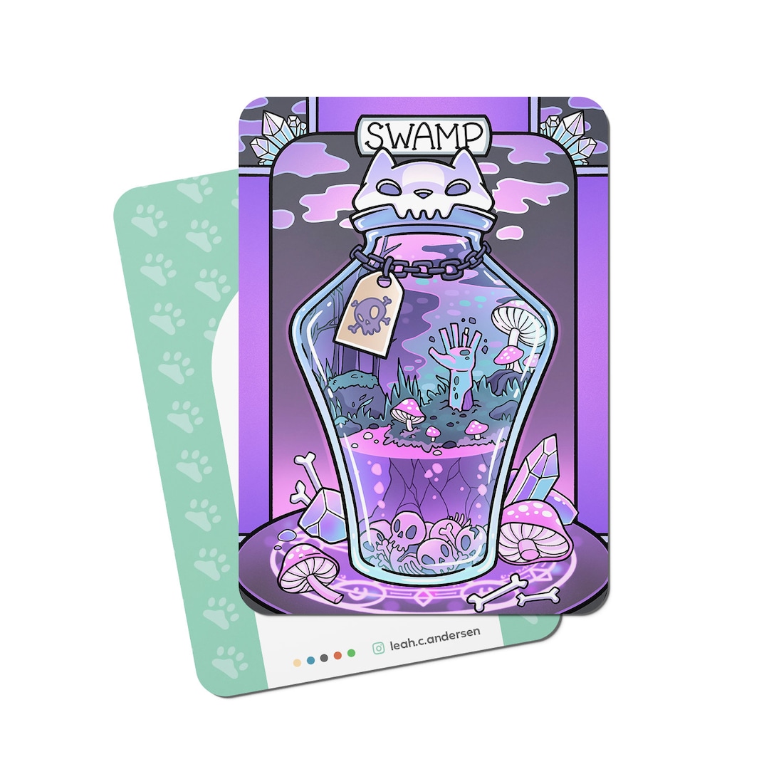 5 Swamp Cards // Illustrated Basic Lands for Magic the Gathering - Etsy