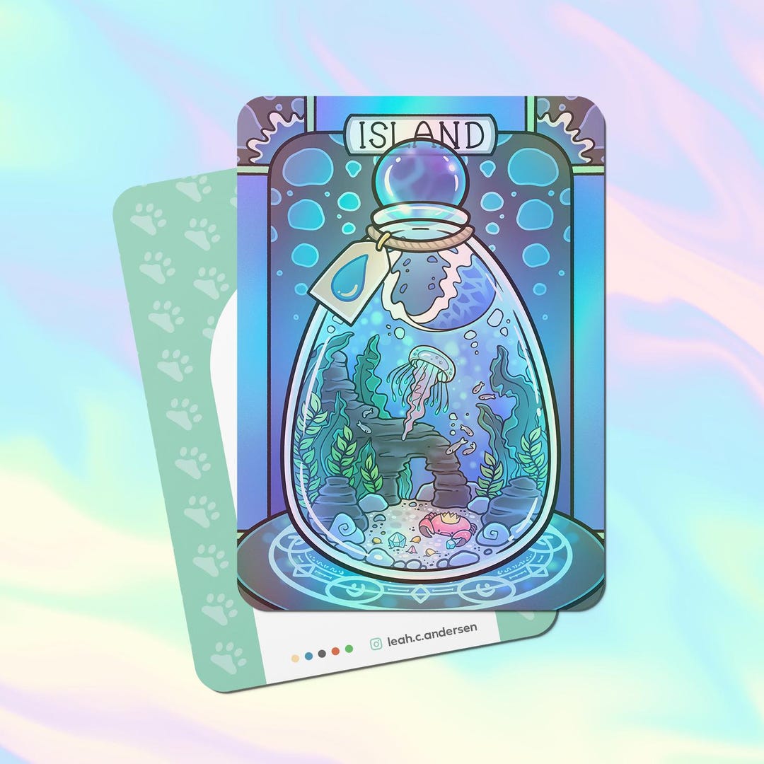 5 Foil Island Lands // Custom Cards for Magic the Gathering - Etsy