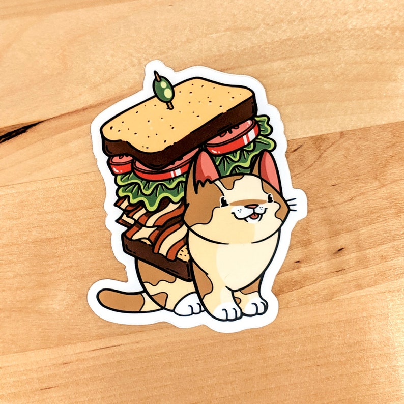 Food Cat Sticker Set | Etsy