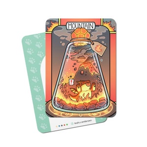 One of Each Basic Land // 6 Illustrated Cards for Magic the Gathering ...