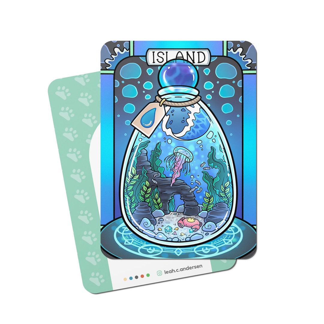 5 Island Cards // Illustrated Basic Lands for Magic the Gathering - Etsy