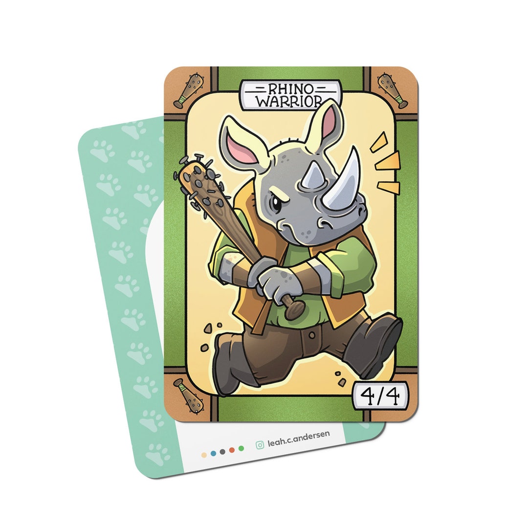 5 Rhino Warrior Tokens for Magic the Gathering - Etsy
