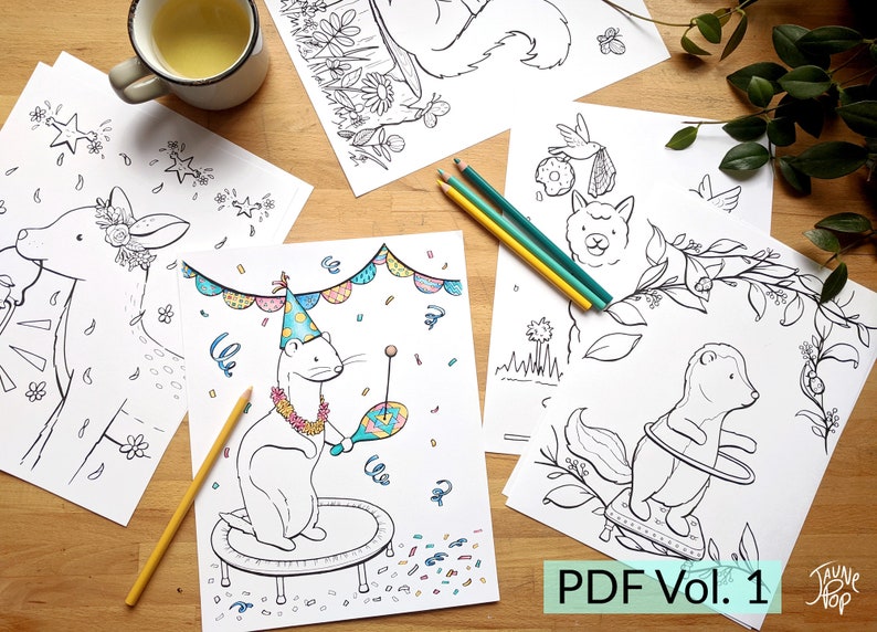 Vol. 1 Print and Color this Set of 24 illustrations PDF | Etsy