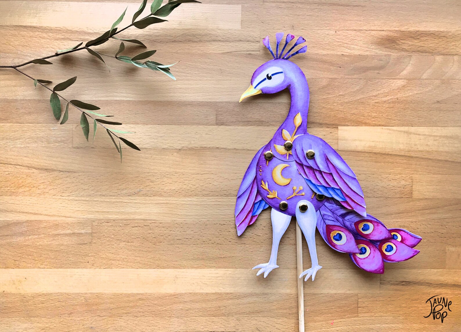 Download: Peacock Articulated Puppet to Print on Cardboard and | Etsy
