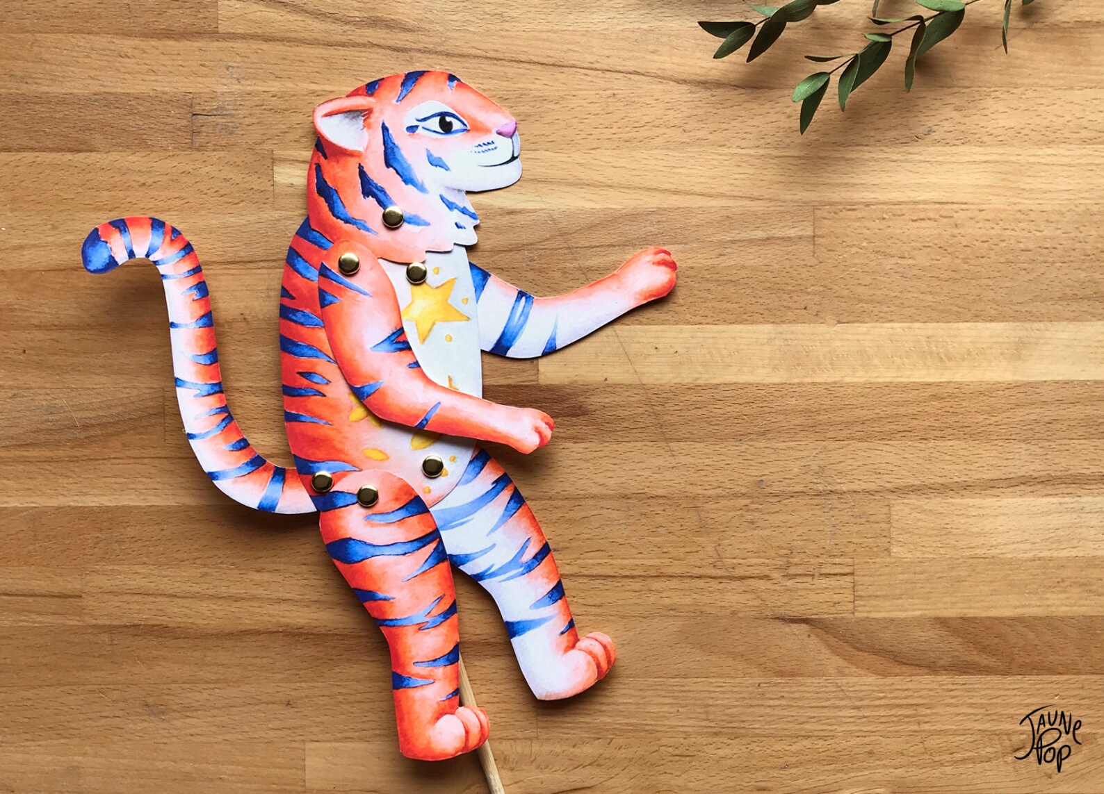 Download: Tiger articulated puppet to print on cardboard and | Etsy