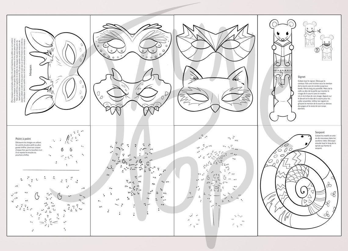 French Set of Activities to Download and Print Crafting - Etsy