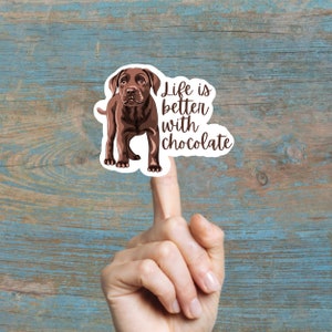 Chocolate Lab Sticker for Tumbler, Labrador Sticker for Laptop, Sticker ...