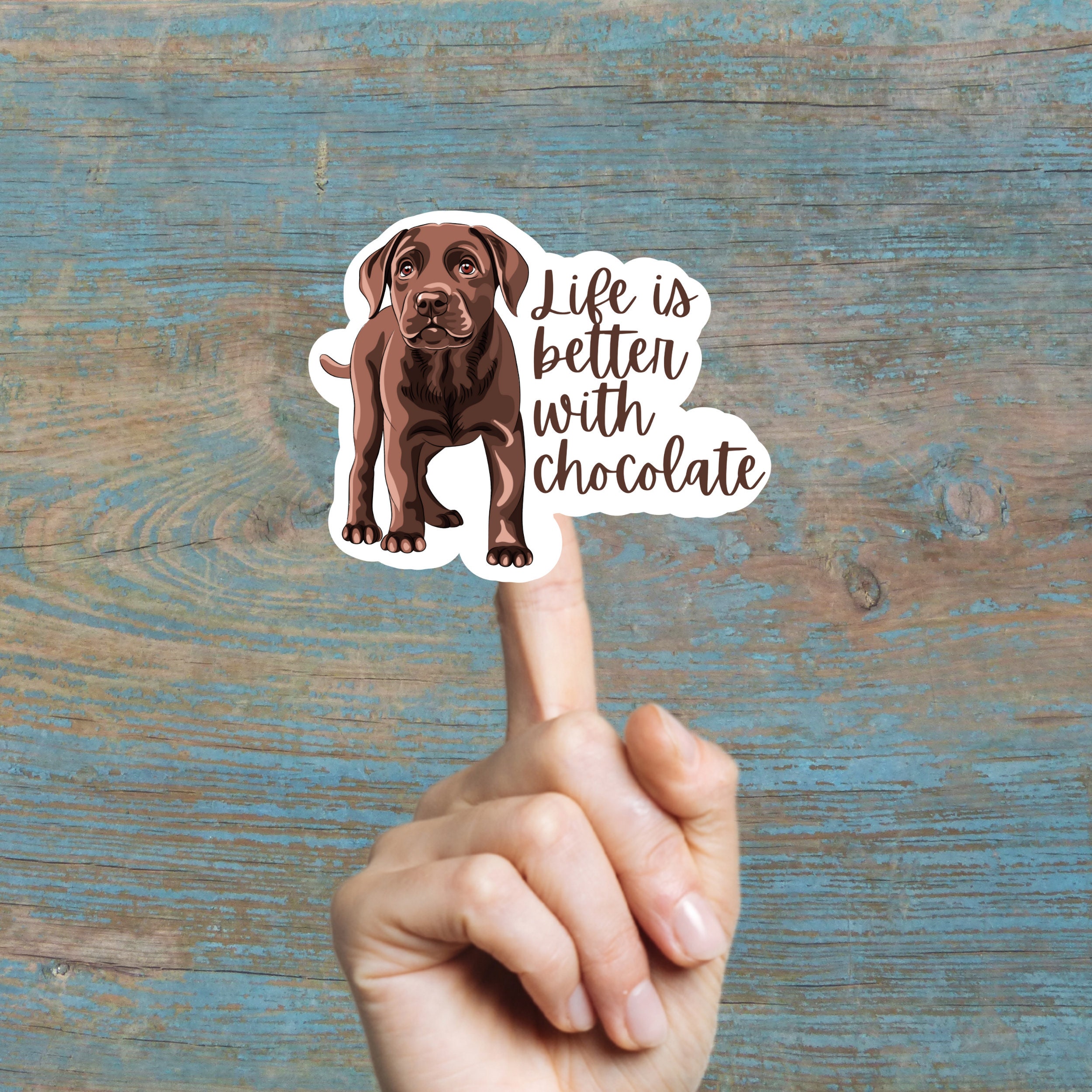 Chocolate Lab Sticker for Tumbler Labrador Sticker for - Etsy