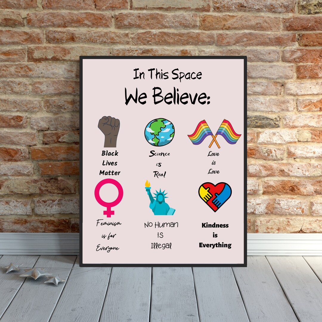 Social Justice Art Print: in This Space We Believe Poster - Etsy