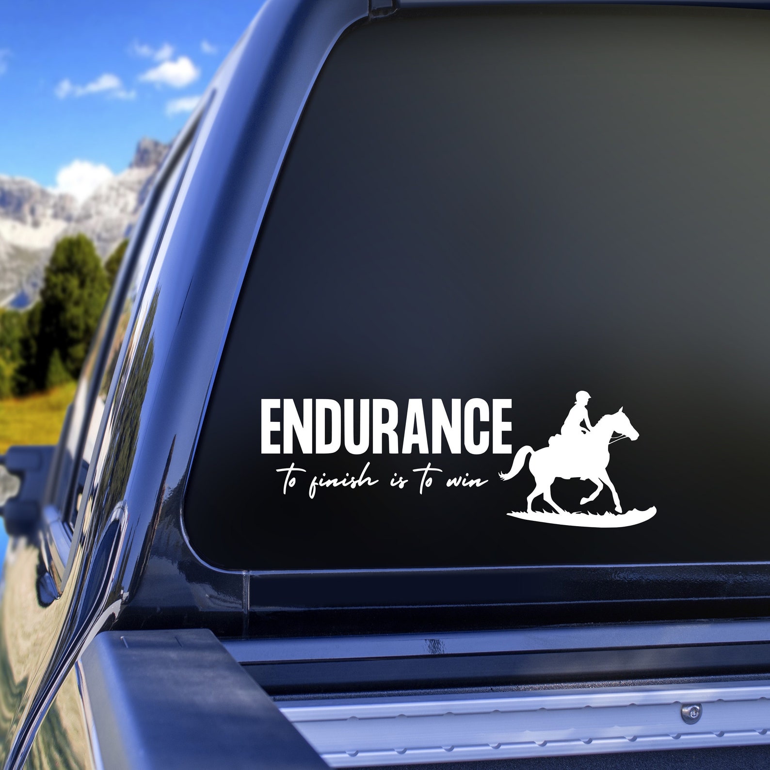 Trailer Endurance Horse Decal Sticker for Car Window, Endurance Riding ...