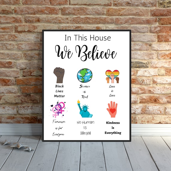 Social Justice Poster Diversity Poster in This House We | Etsy