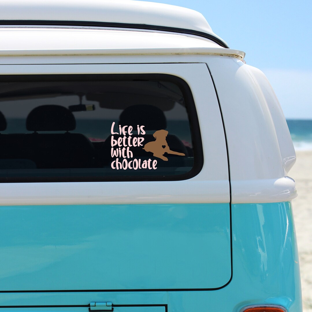 Chocolate Lab Decal, Lab Sticker for Car Window, Labrador Retriever ...