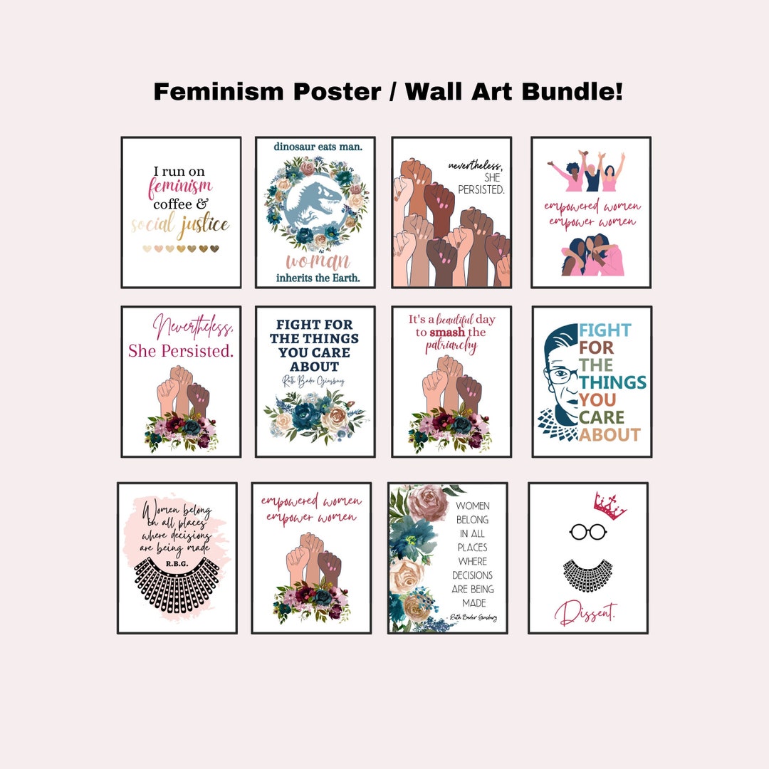 Feminist Art Print Set, Feminist Wall Art, Girl Power Prints, Women ...