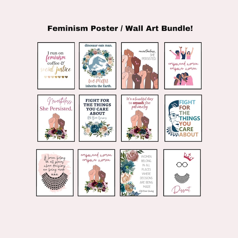 Feminist Art Print Set Feminist Wall Art Girl Power Prints - Etsy