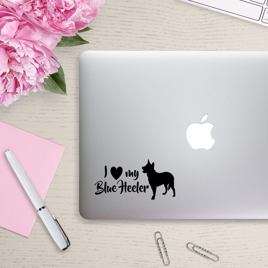 Blue Heeler Decal for Car Window, Heeler Sticker for Laptop, Blue ...