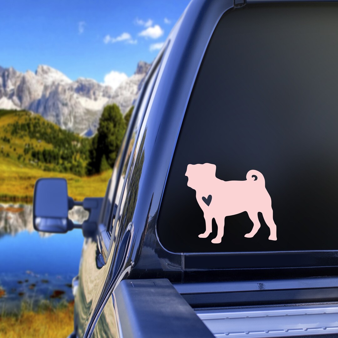 Pug Vinyl Decal: Sticker for Car Window, Laptop, Tumbler - Etsy
