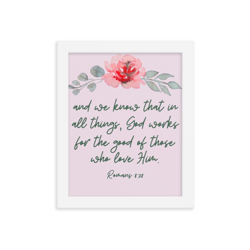 Romans 8:28 Bible Verse Wall Art Bible Verse Print Christian | Etsy